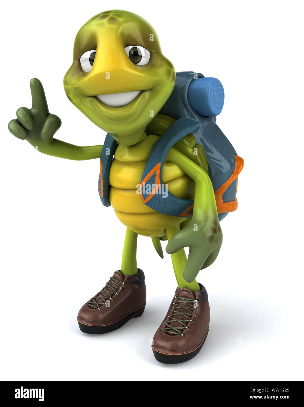 Fun turtle traveling - 3D Illustration Stock Photo - Alamy