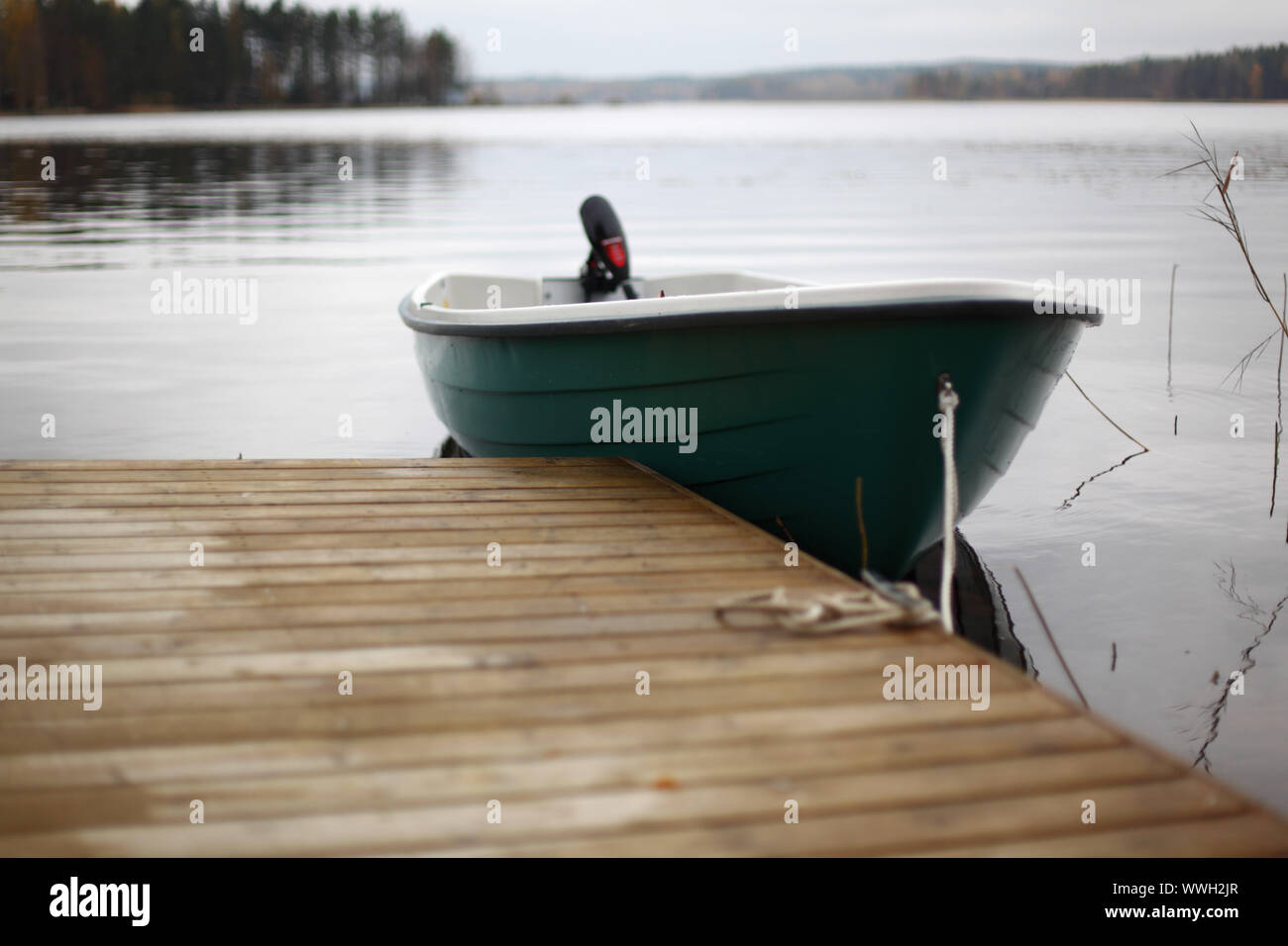 boat in lake nature background Stock Photo - Alamy