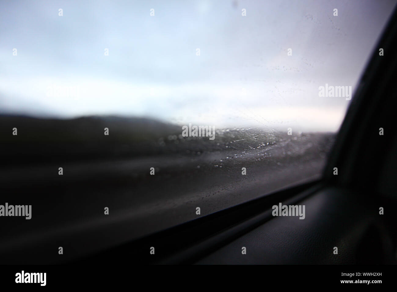 drive on rain window in drops Stock Photo - Alamy