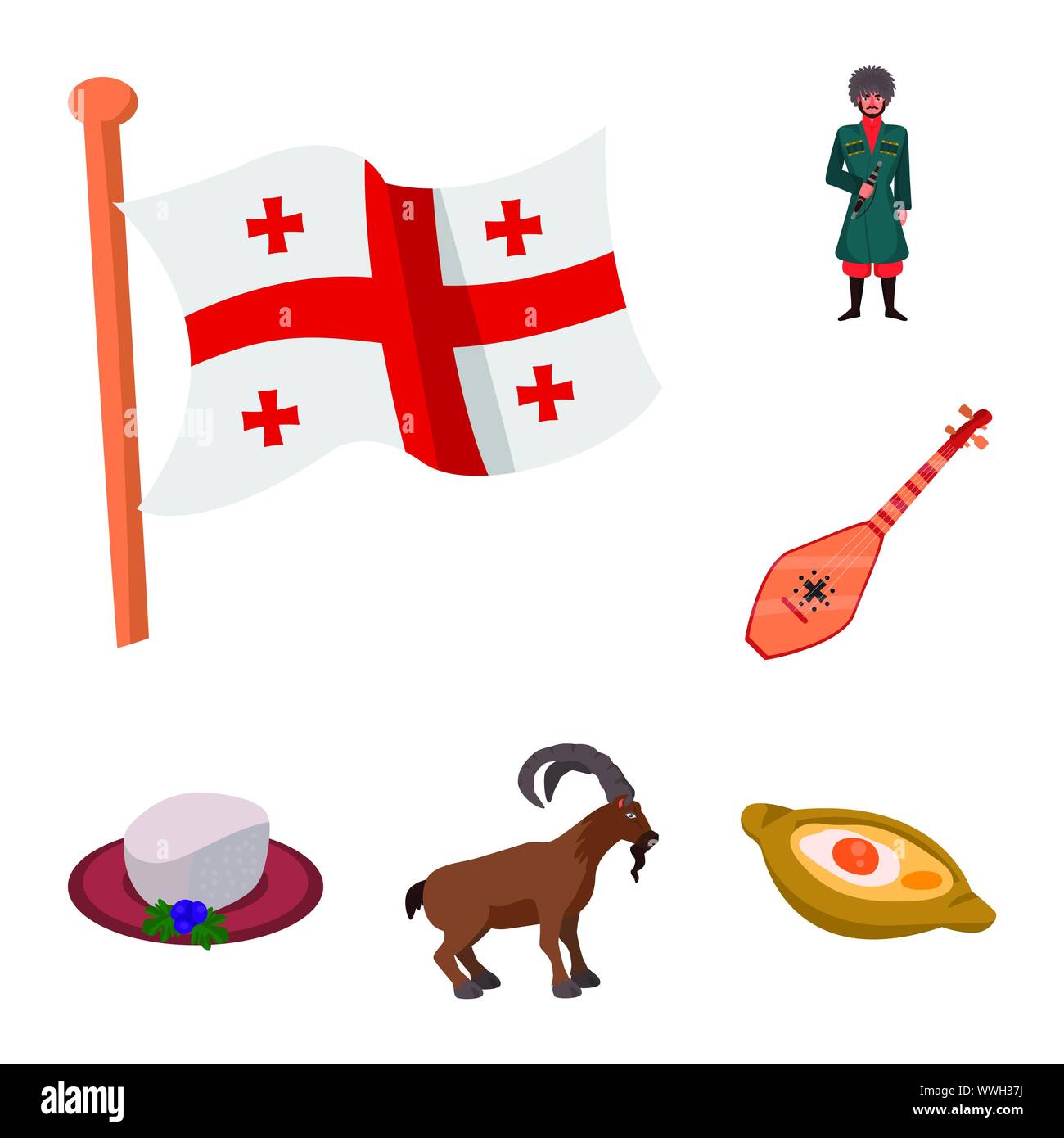 Vector design of Caucasus and traditions logo. Set of Caucasus and ...