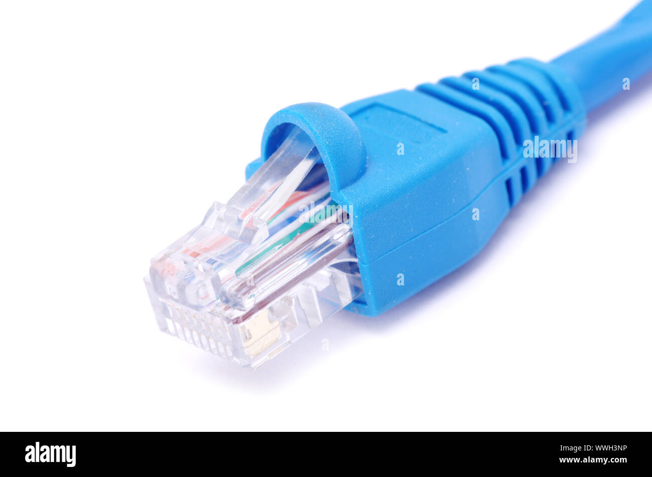 Macro shot of network connection plug Stock Photo - Alamy