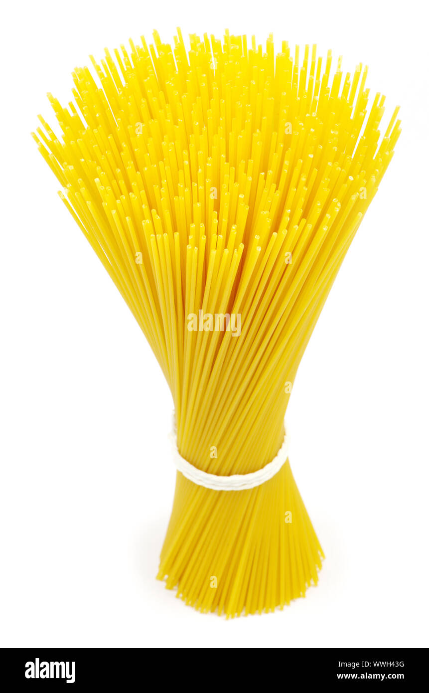 Bunch of spaghetti isolated on white background Stock Photo - Alamy