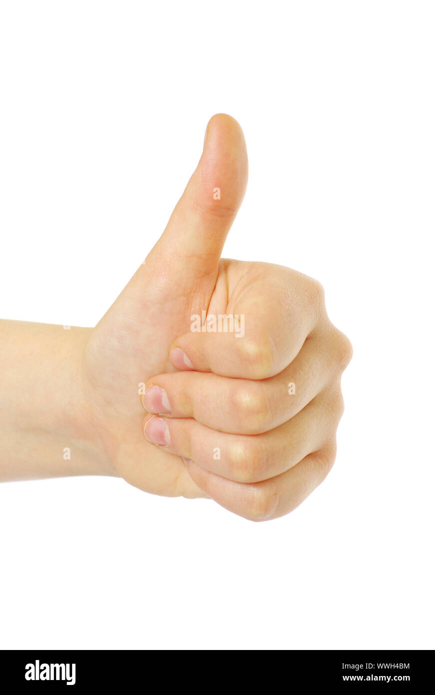 success hand sign isolated on white Stock Photo - Alamy