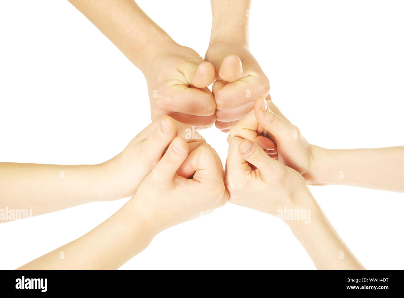pile of hands isolated on a white Stock Photo - Alamy