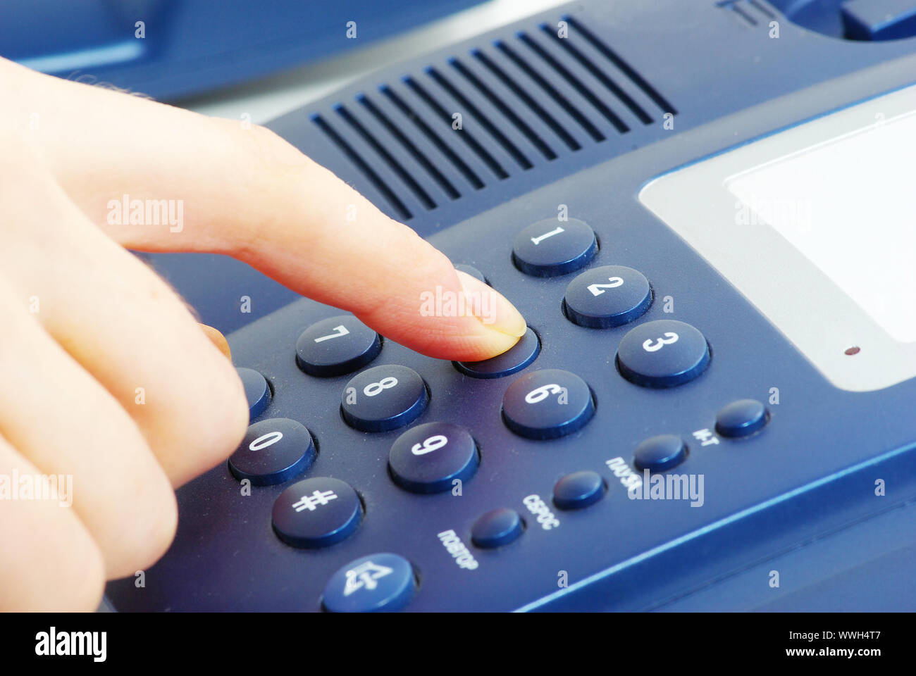 finger with blue telephone keypad Stock Photo - Alamy