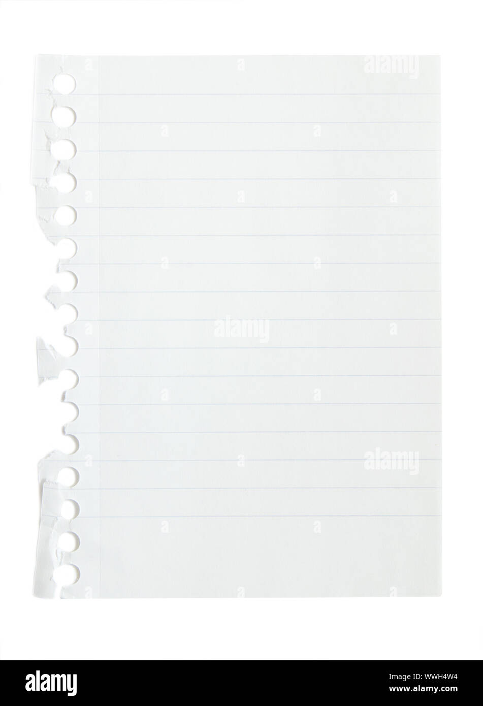 A page ripped off from the notebook Stock Photo - Alamy