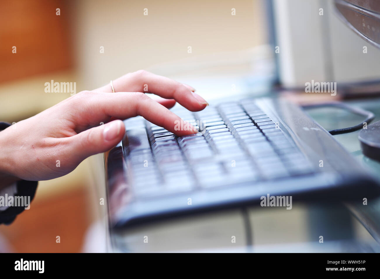 woman hands working on keyboard Stock Photo - Alamy