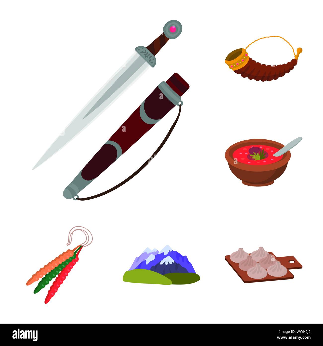 Vector design of Caucasus and traditions icon. Collection of Caucasus ...
