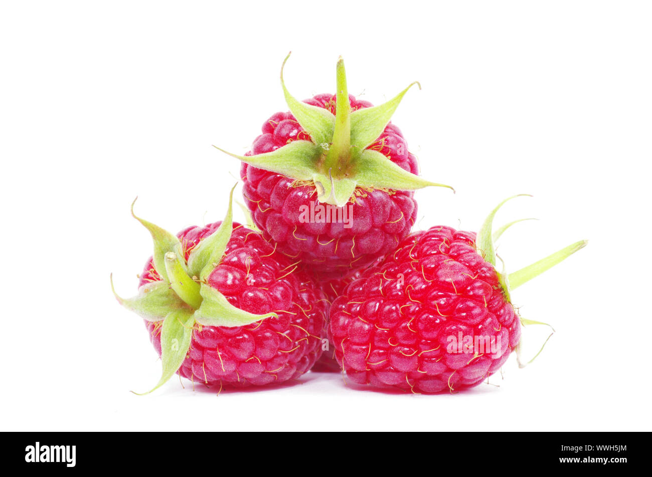 fresh raspberry closeup isolated on white background Stock Photo - Alamy