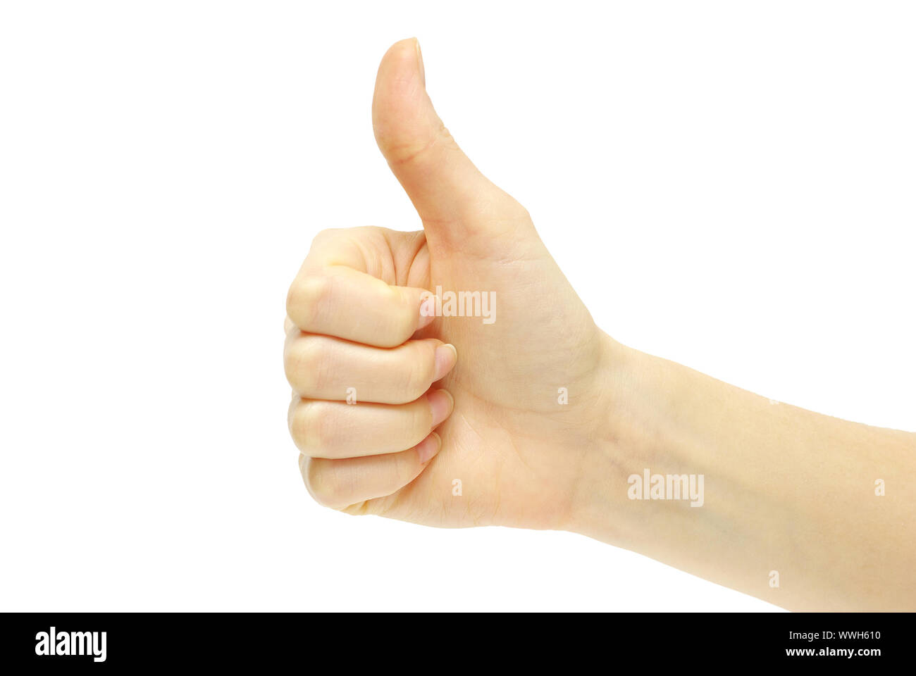 success hand sign isolated on white Stock Photo - Alamy