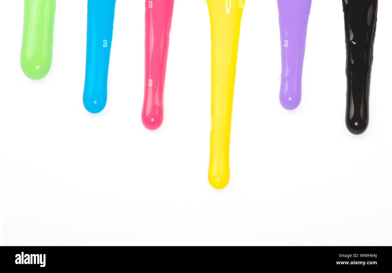 paint dripping isolated on white Stock Photo - Alamy