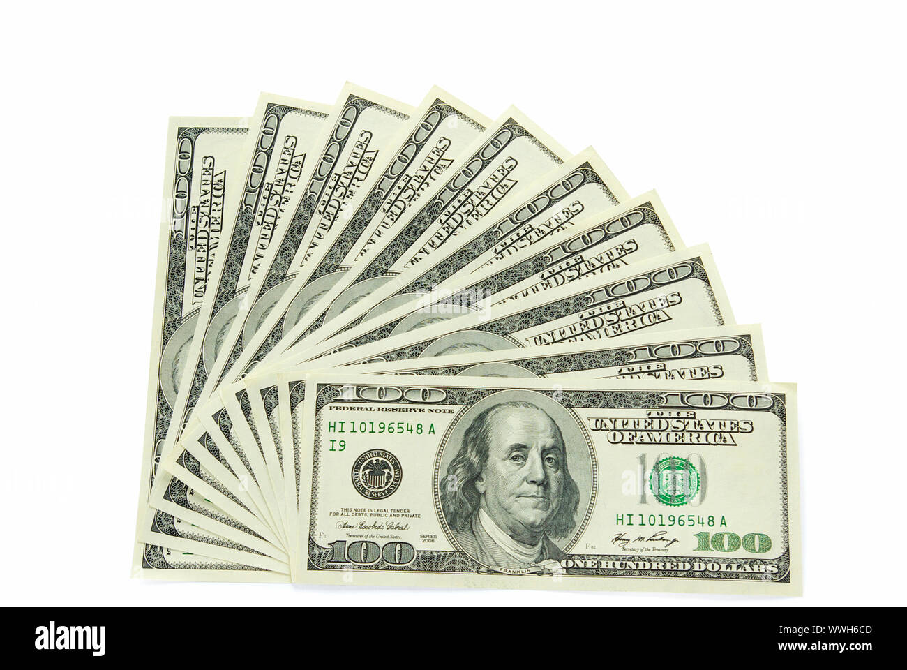 stock of money isolated on white background Stock Photo - Alamy