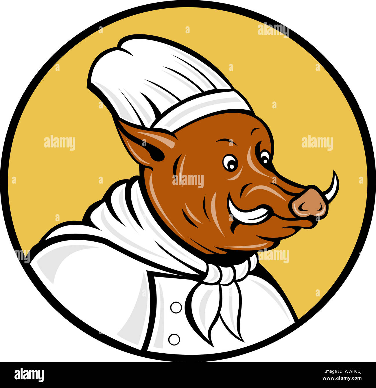 Illustration cartoon chef wild boar hi-res stock photography and images ...
