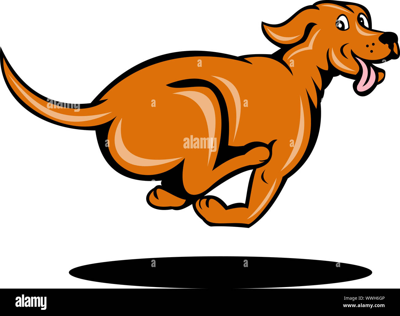 illustration of a dog running viewed from side Stock Photo - Alamy