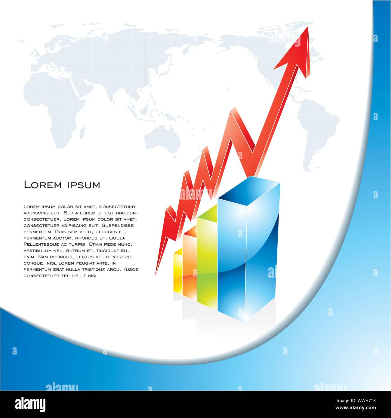 Shiny graph and world map Stock Vector Image & Art - Alamy