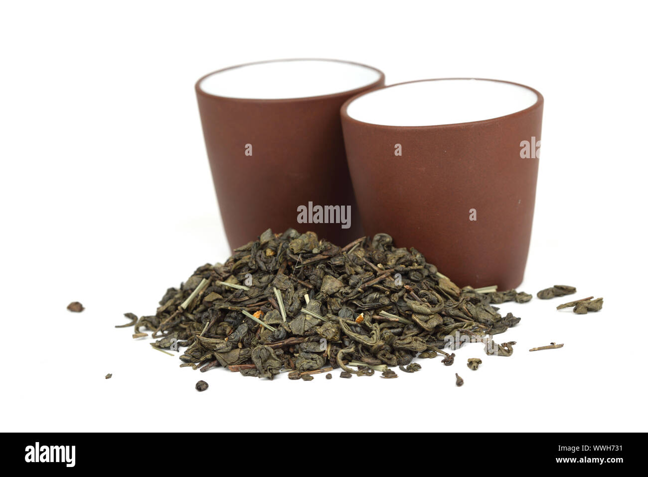 green tea isolated on white background Stock Photo - Alamy