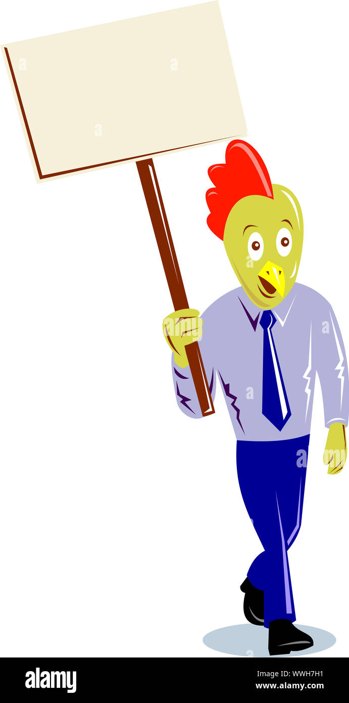 Illustration of a rooster chicken office worker employee walking ...