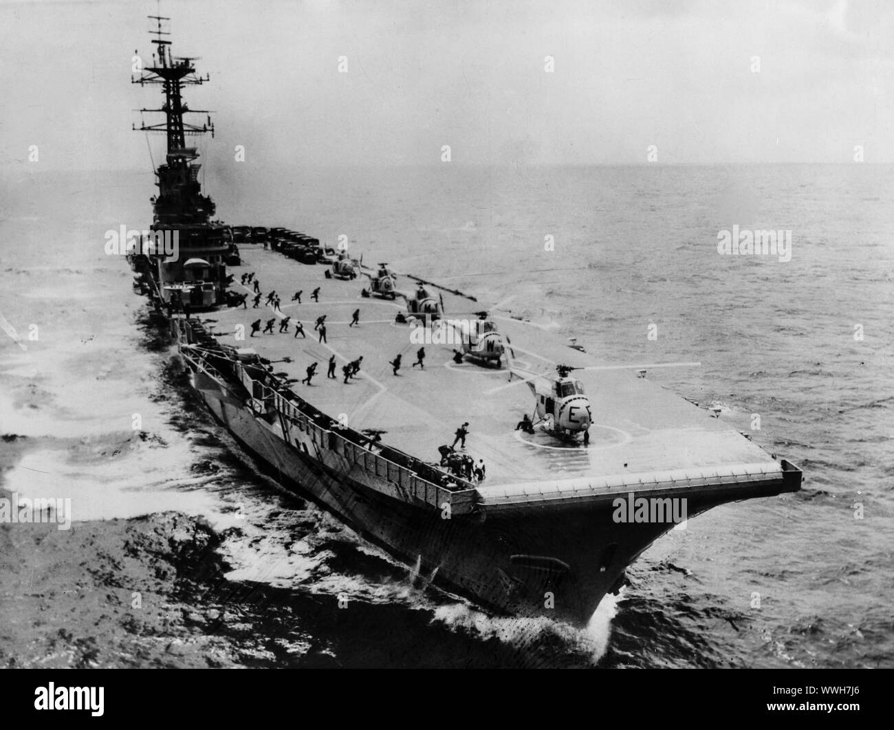 westland whirlwind helicopters and 848 Naval Air Squadron, on the deck ...