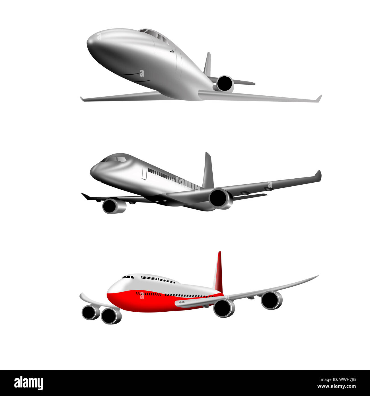 illustration of a commercial jet plane airliner on isolated background ...
