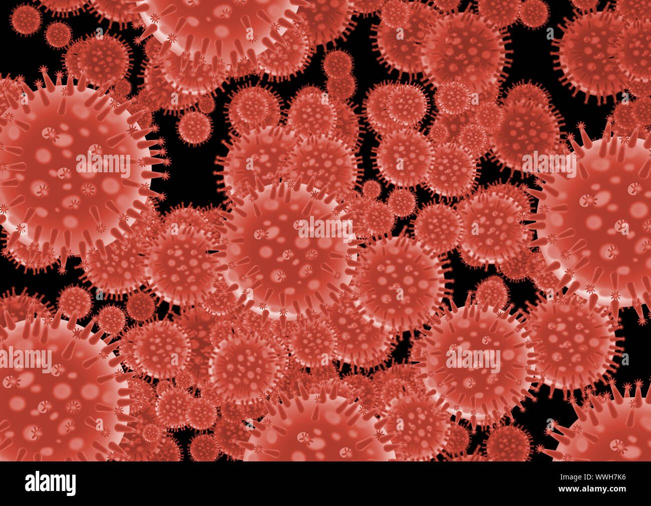 illustration of a flu virus structure on isolated background Stock ...