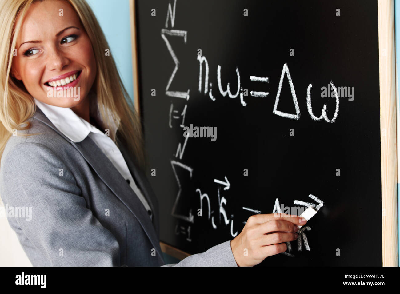 teacher draw condition of phase synchronism Stock Photo - Alamy