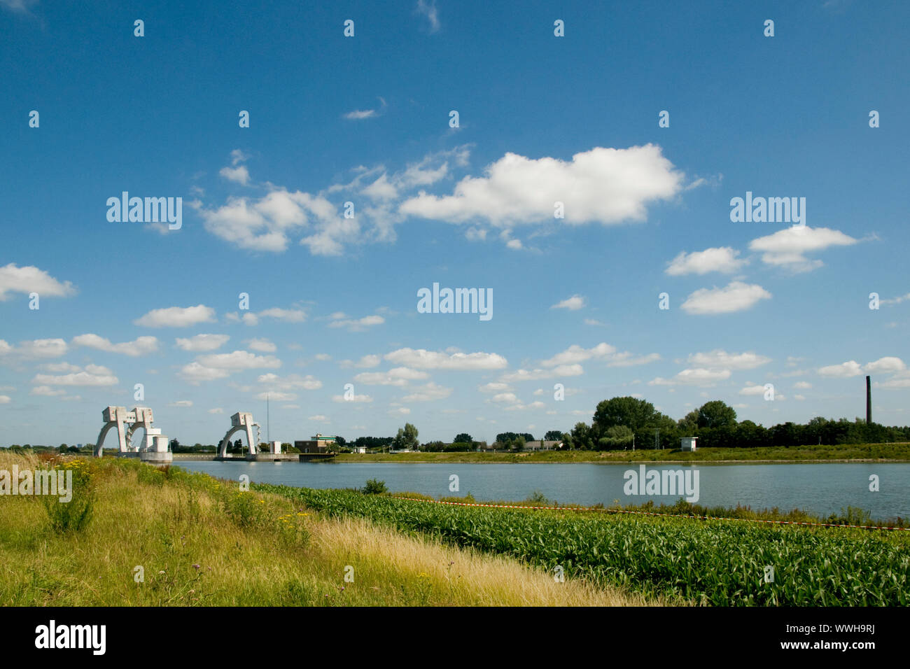 river with water security system Stock Photo - Alamy