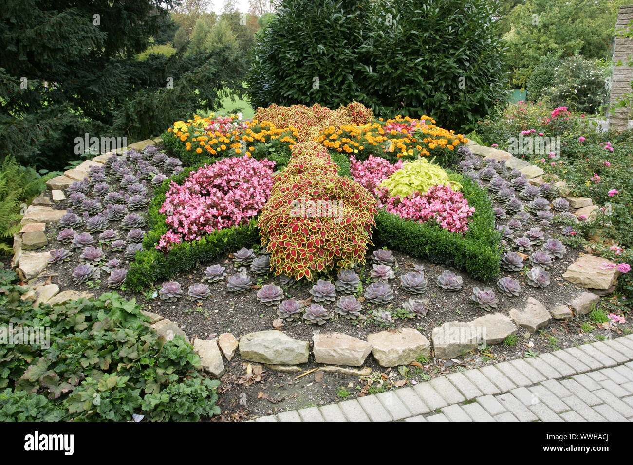 Garden in Germany, flower field in butterfly form, Germany, Garden ...