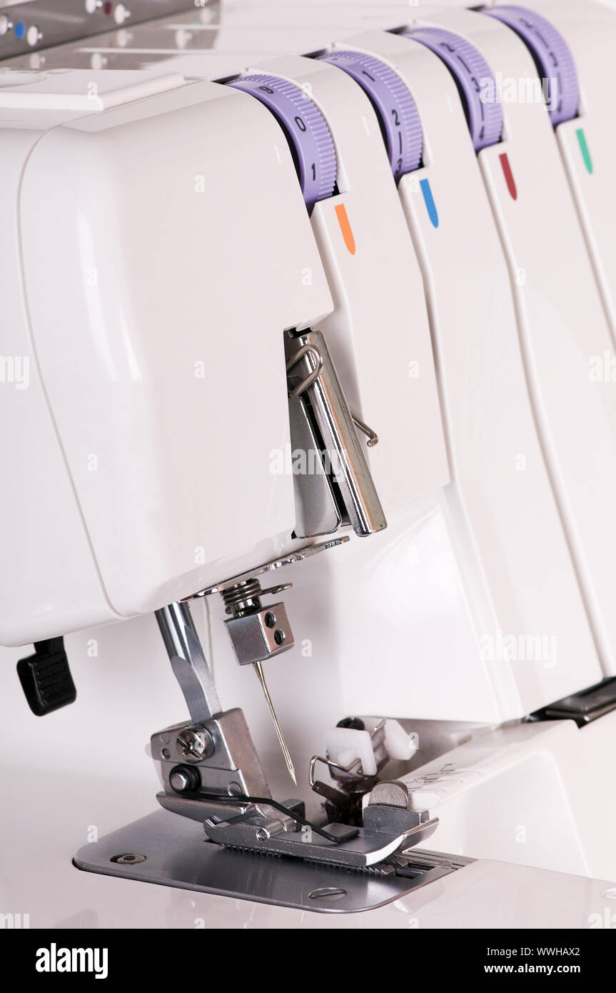 white sewing- machine isolated on white background Stock Photo - Alamy