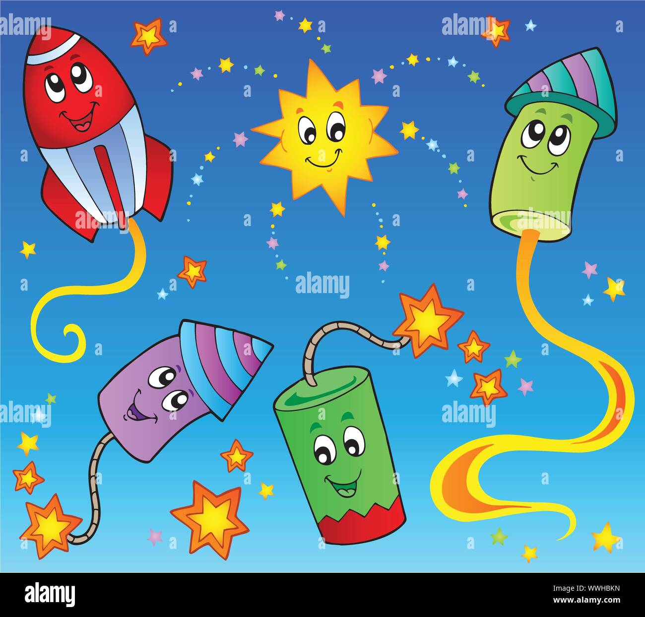 Cartoon fireworks theme 2 Stock Vector Image & Art - Alamy