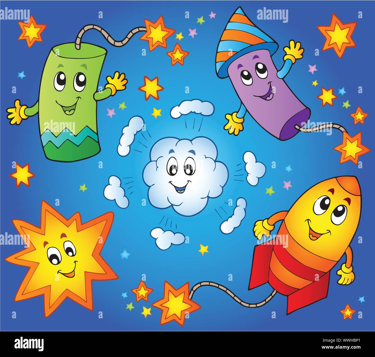 Cartoon fireworks hi-res stock photography and images - Alamy