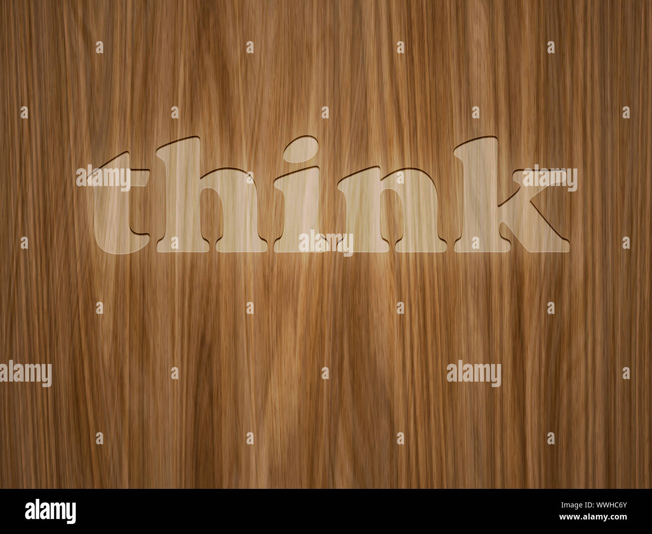 A beautiful wooden background with the word think Stock Photo - Alamy