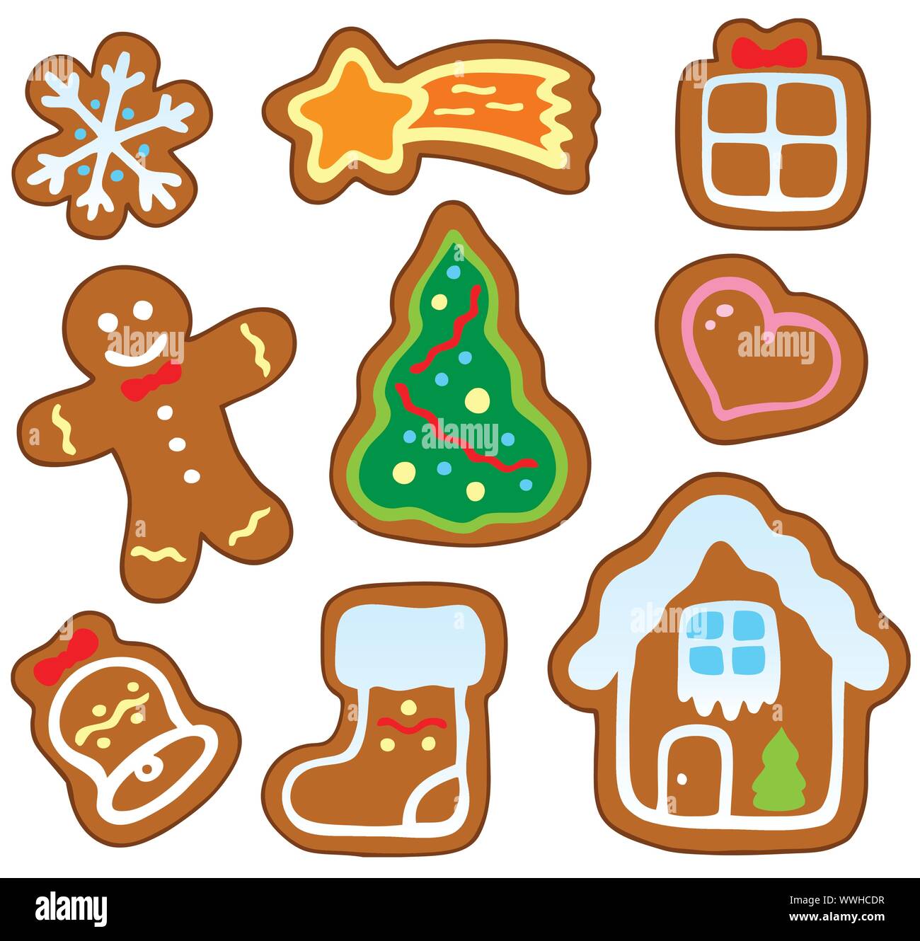 Christmas gingerbread collection 1 Stock Vector Image & Art - Alamy