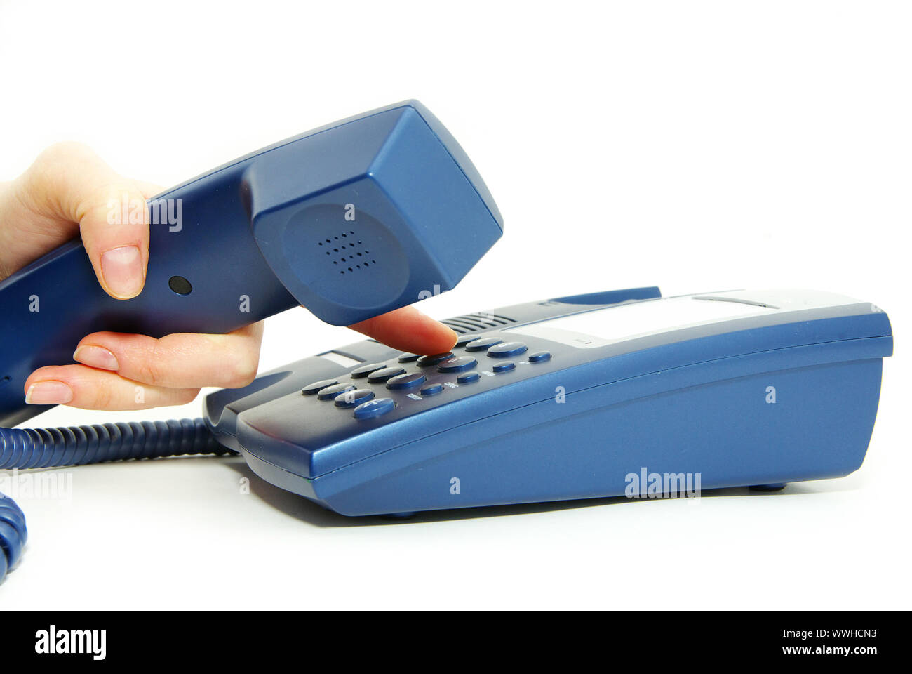 finger with blue telephone keypad Stock Photo - Alamy