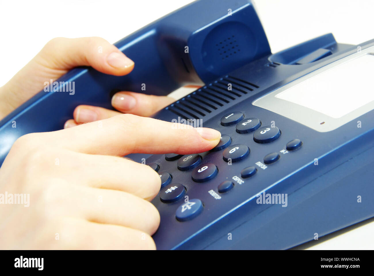 finger with blue telephone keypad Stock Photo - Alamy