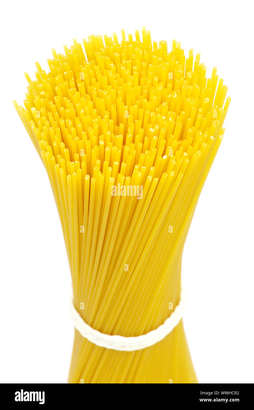 Bunch of spaghetti isolated on white background Stock Photo - Alamy