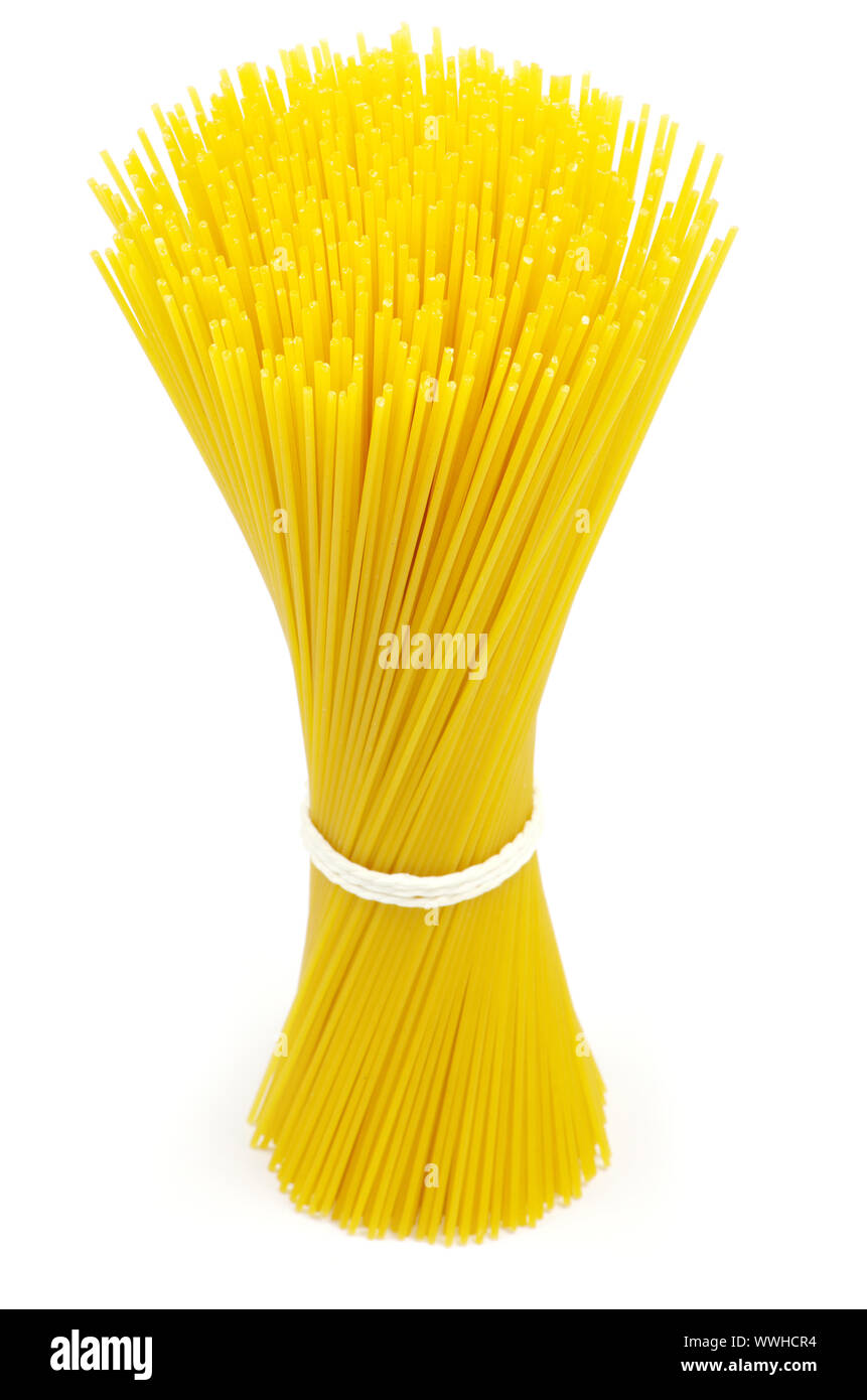 Bunch of spaghetti isolated on white background Stock Photo - Alamy