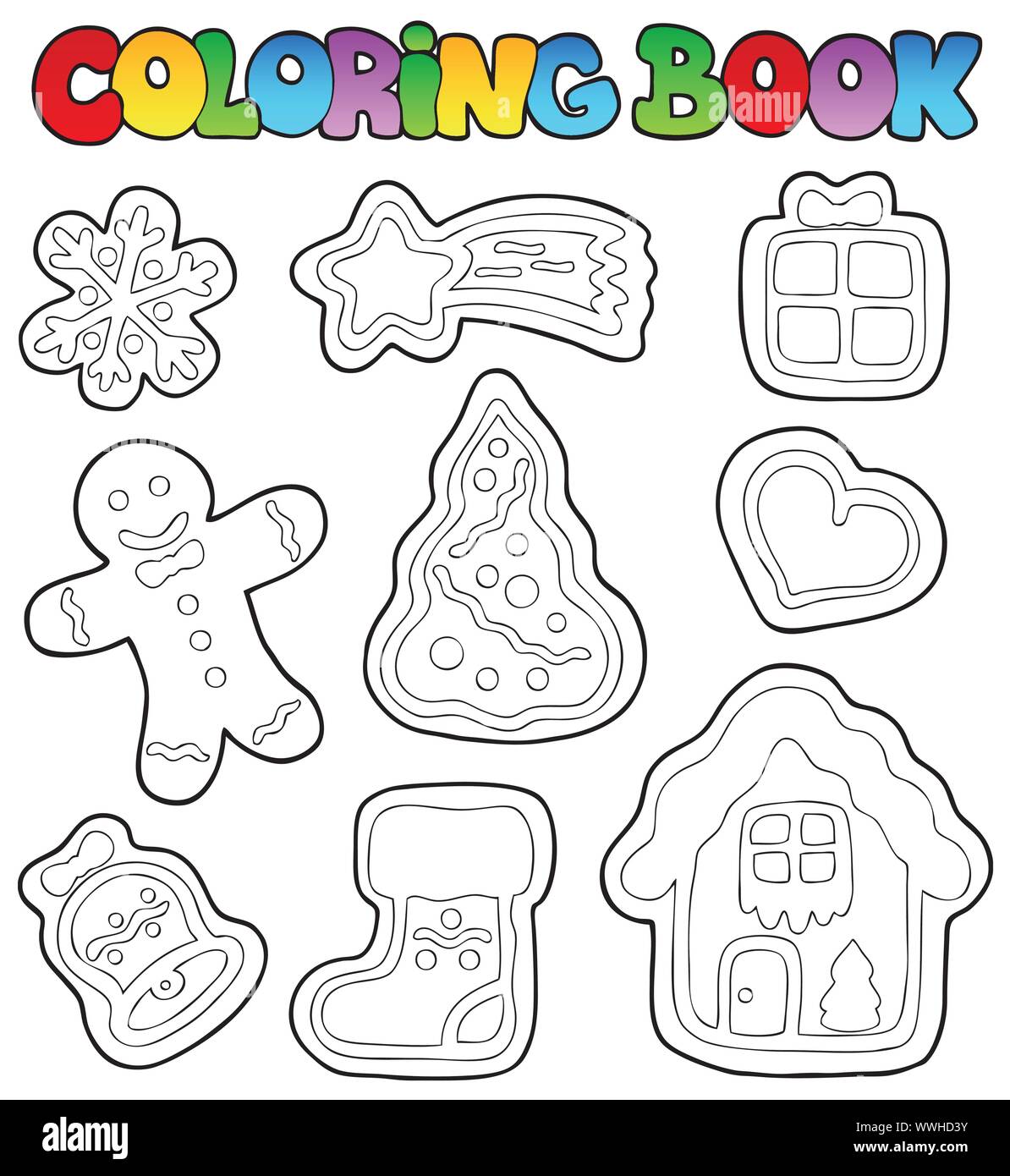 Coloring book gingerbread 1 Stock Vector Image & Art - Alamy