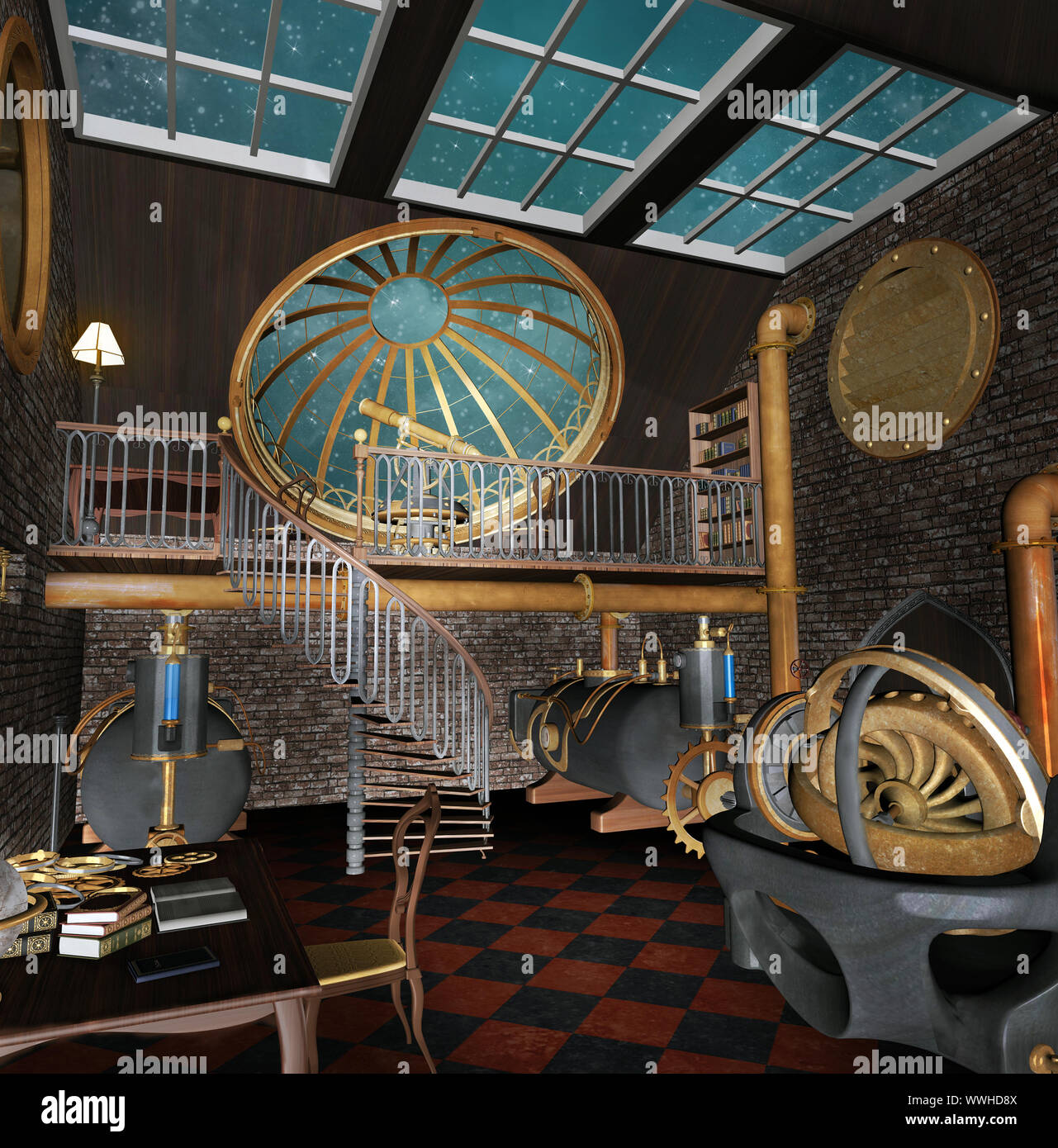 Other Assemblage Steampunk Astronomical Observatory Mixed Media ...