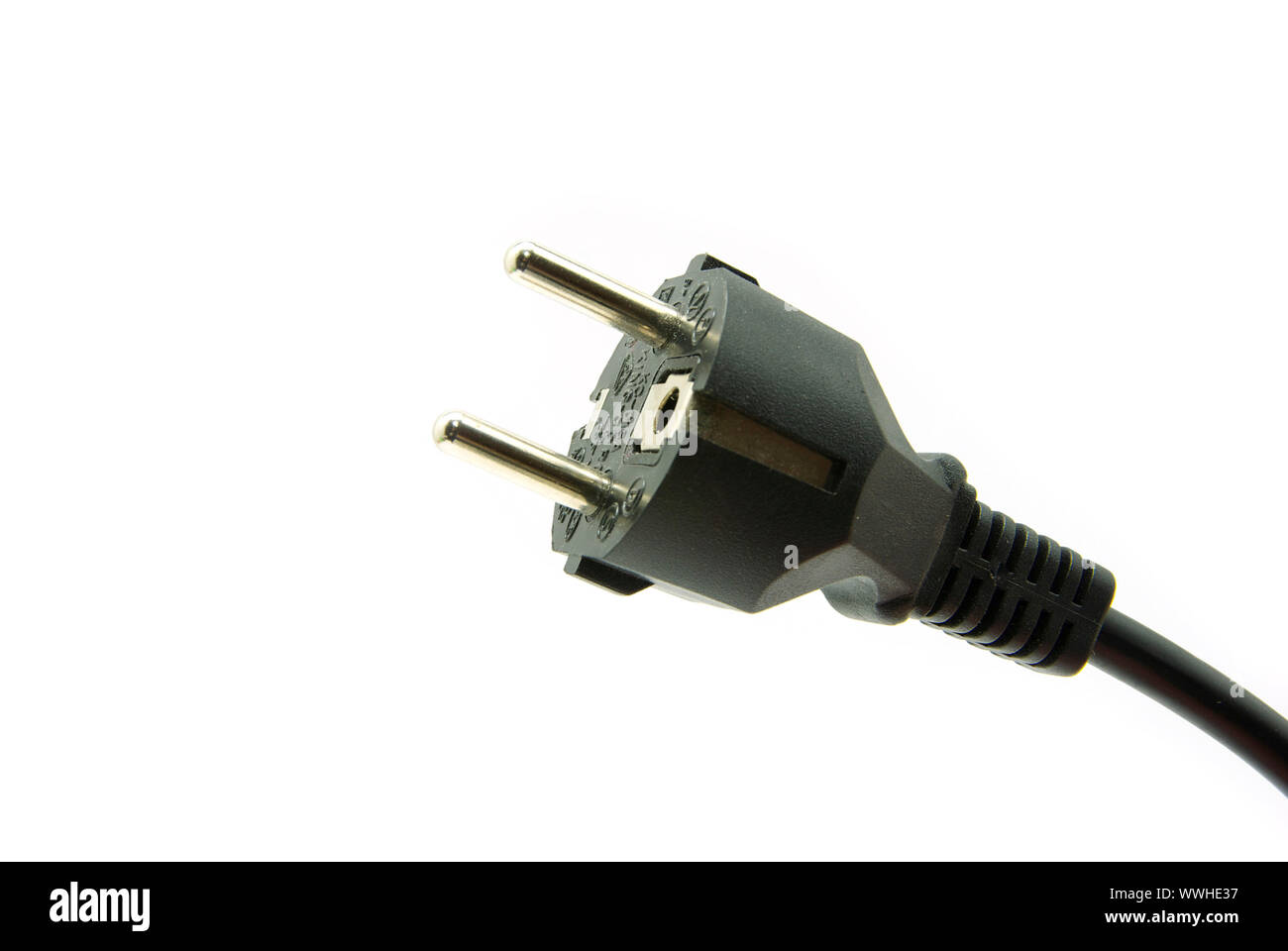 black power plug isolated on a white Stock Photo - Alamy