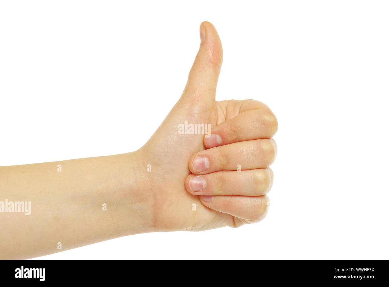 success hand sign isolated on white Stock Photo - Alamy