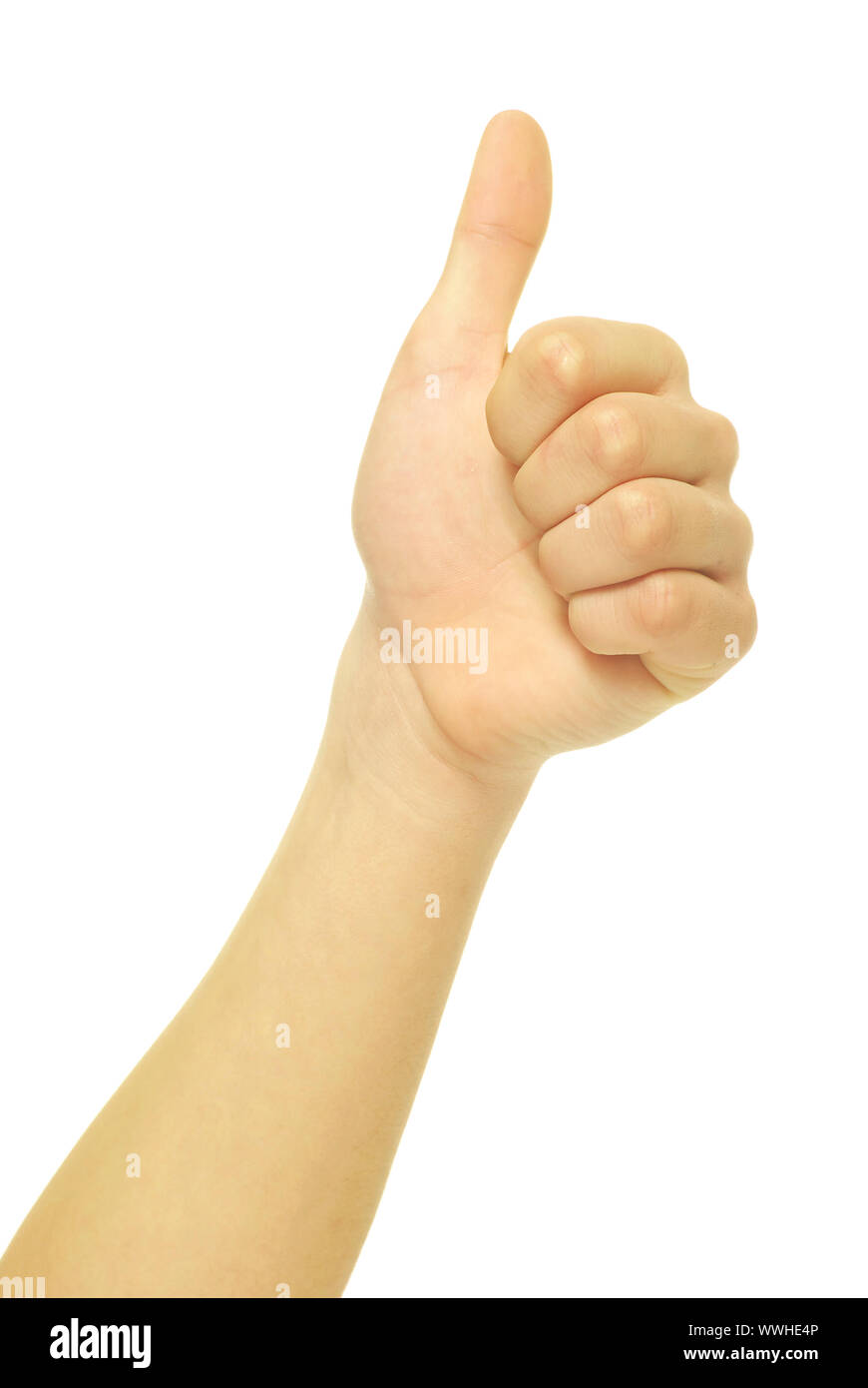 success hand sign isolated on white Stock Photo - Alamy