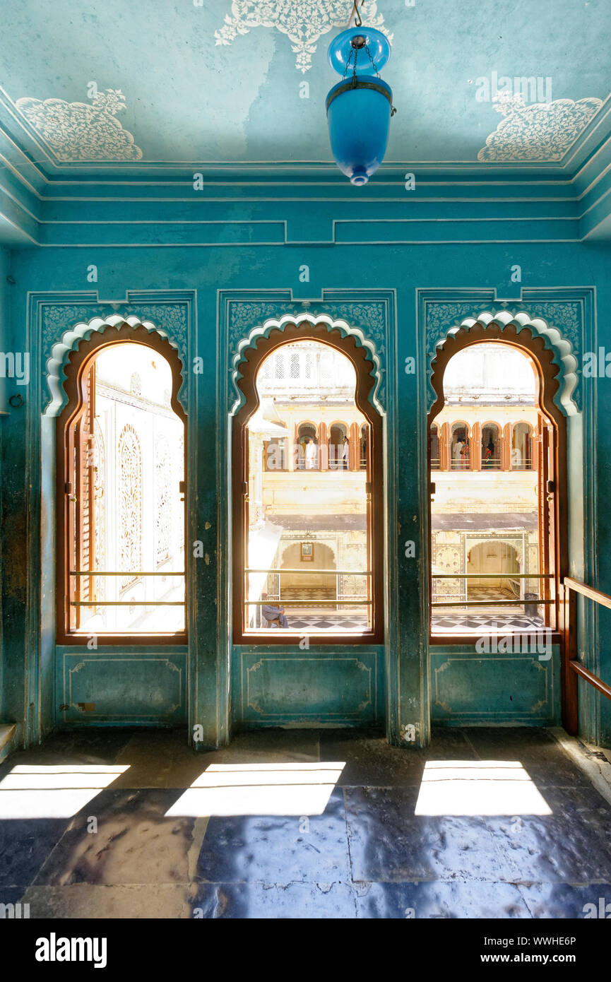 Balcony with arch window Stock Photo - Alamy