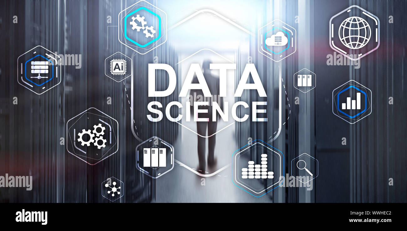 Big Data science analysis information technology concept. Server room ...