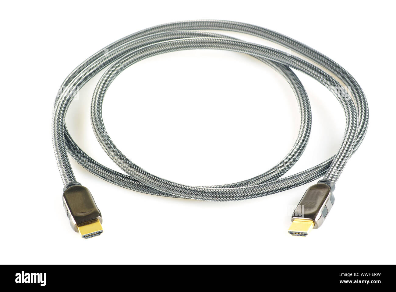 HDMI cable isolated on white background Stock Photo - Alamy