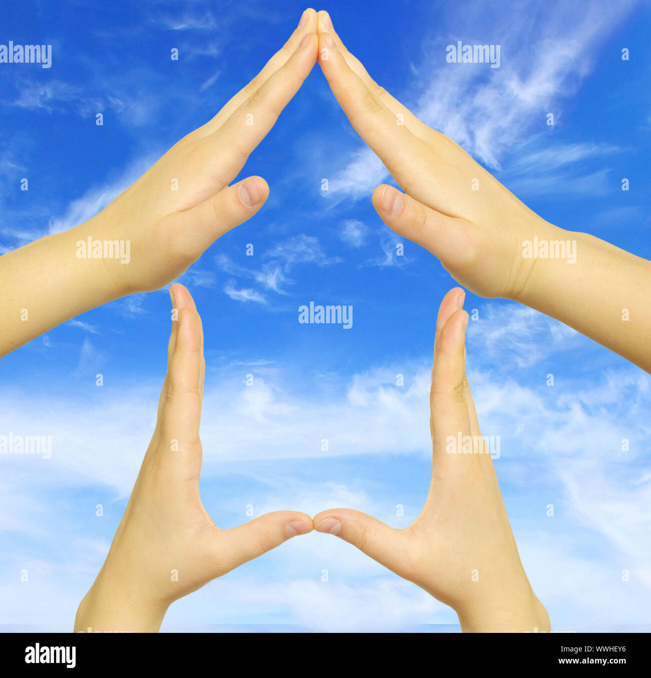 House made hands isolated on hi-res stock photography and images - Alamy