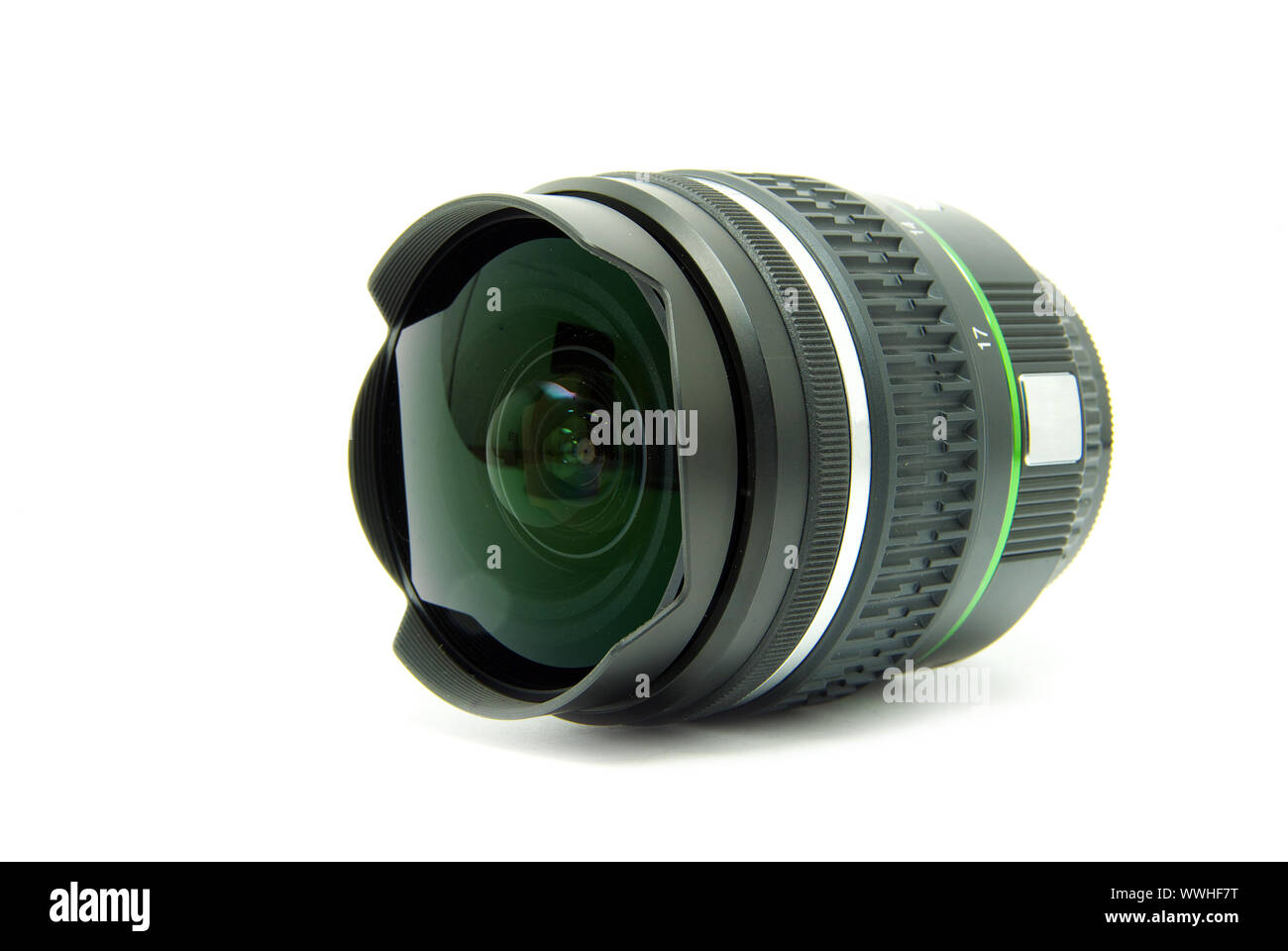 Black camera lens isolated in white background Stock Photo - Alamy