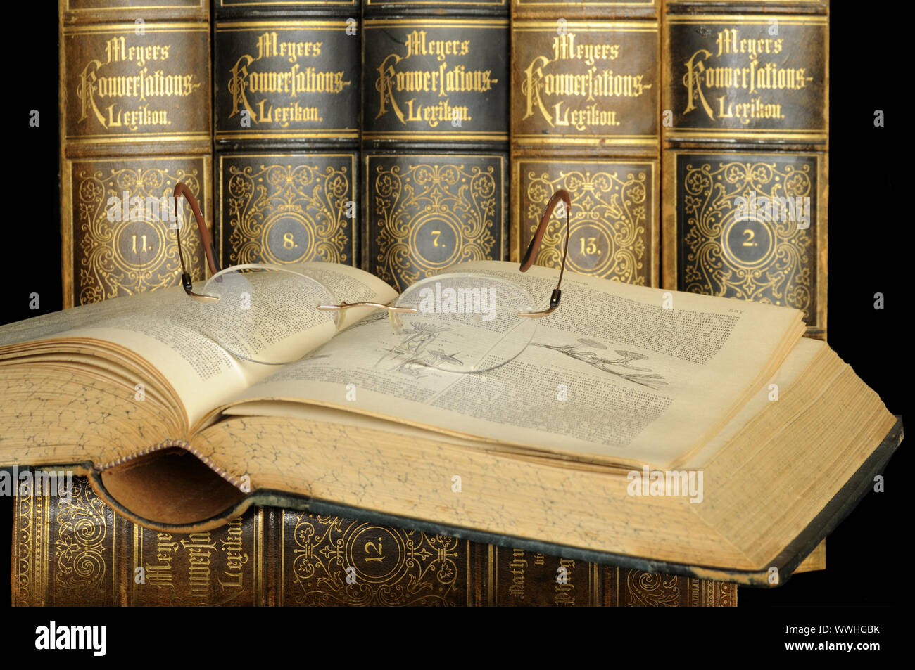 Old encyclopedia hi-res stock photography and images - Alamy