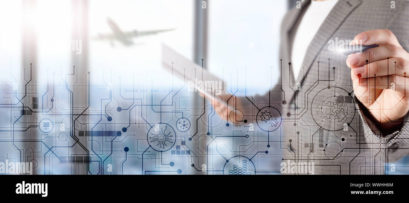 Business abstract background automation technology concept Stock Photo ...