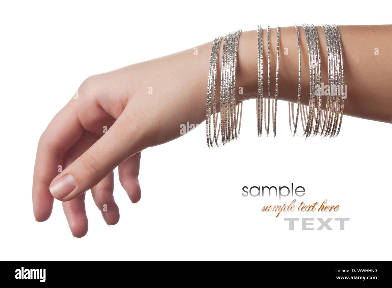 female hand with jewelry isolated on white background Stock Photo - Alamy