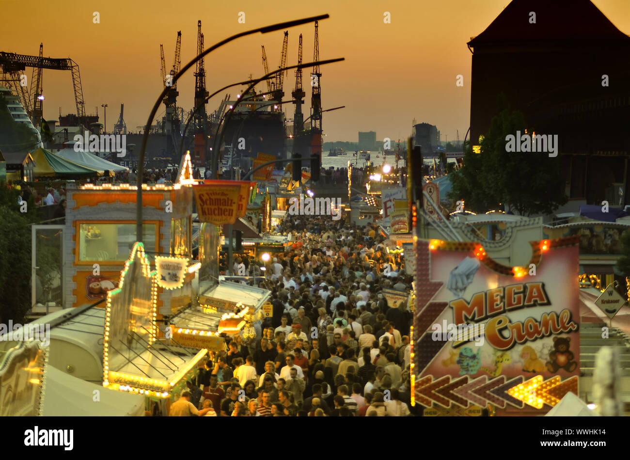 Evening atmosphere at the harbour birthday party Stock Photo - Alamy